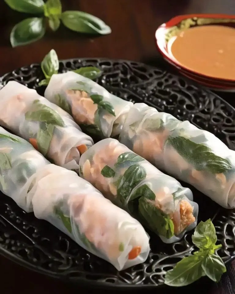 Thai Basil Rolls with Hoisin-Peanut Sauce