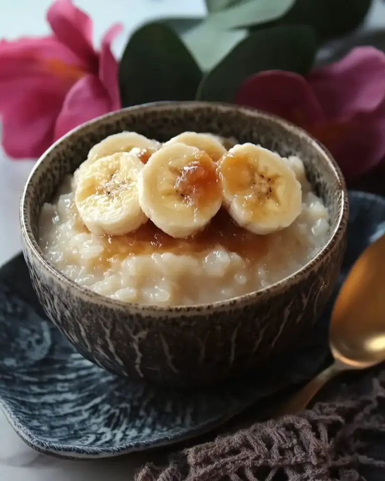Japanese Banana Rice Pudding