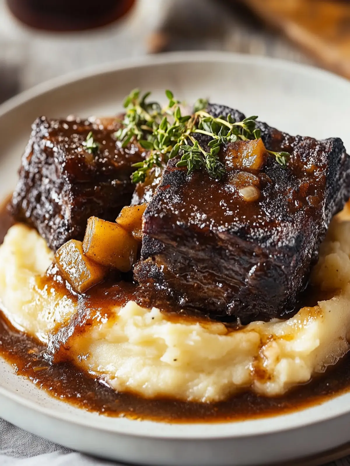 Savory Braised Short Ribs with Creamy Mashed Potatoes Delight