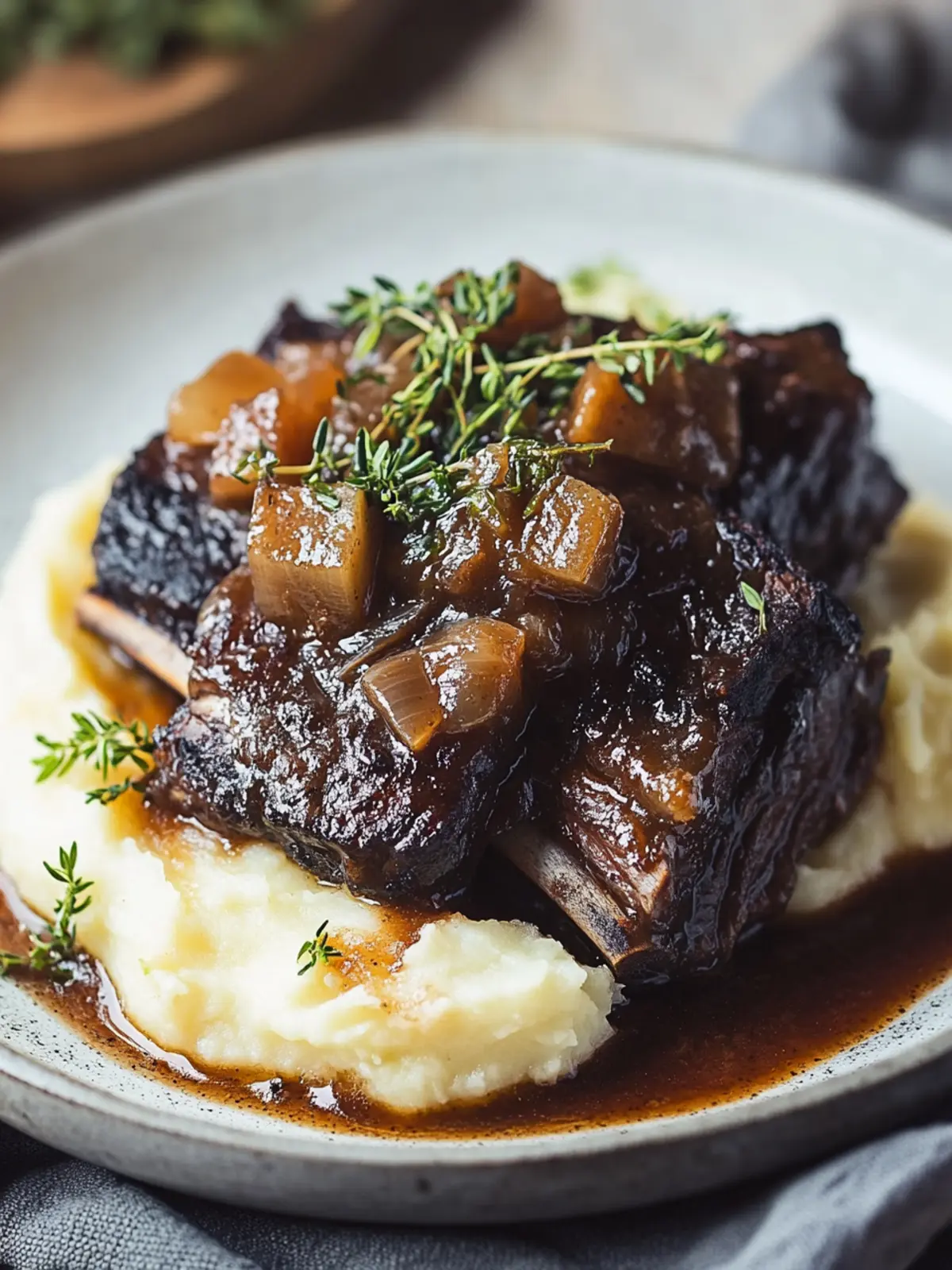 Savory Braised Short Ribs with Creamy Mashed Potatoes Delight